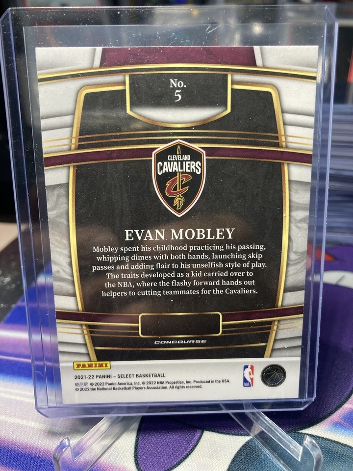 2021-22 PANINI SELECT EVAN MOBLEY #5 RC CLEVELAND CAVALIERS CONCOURSE ...