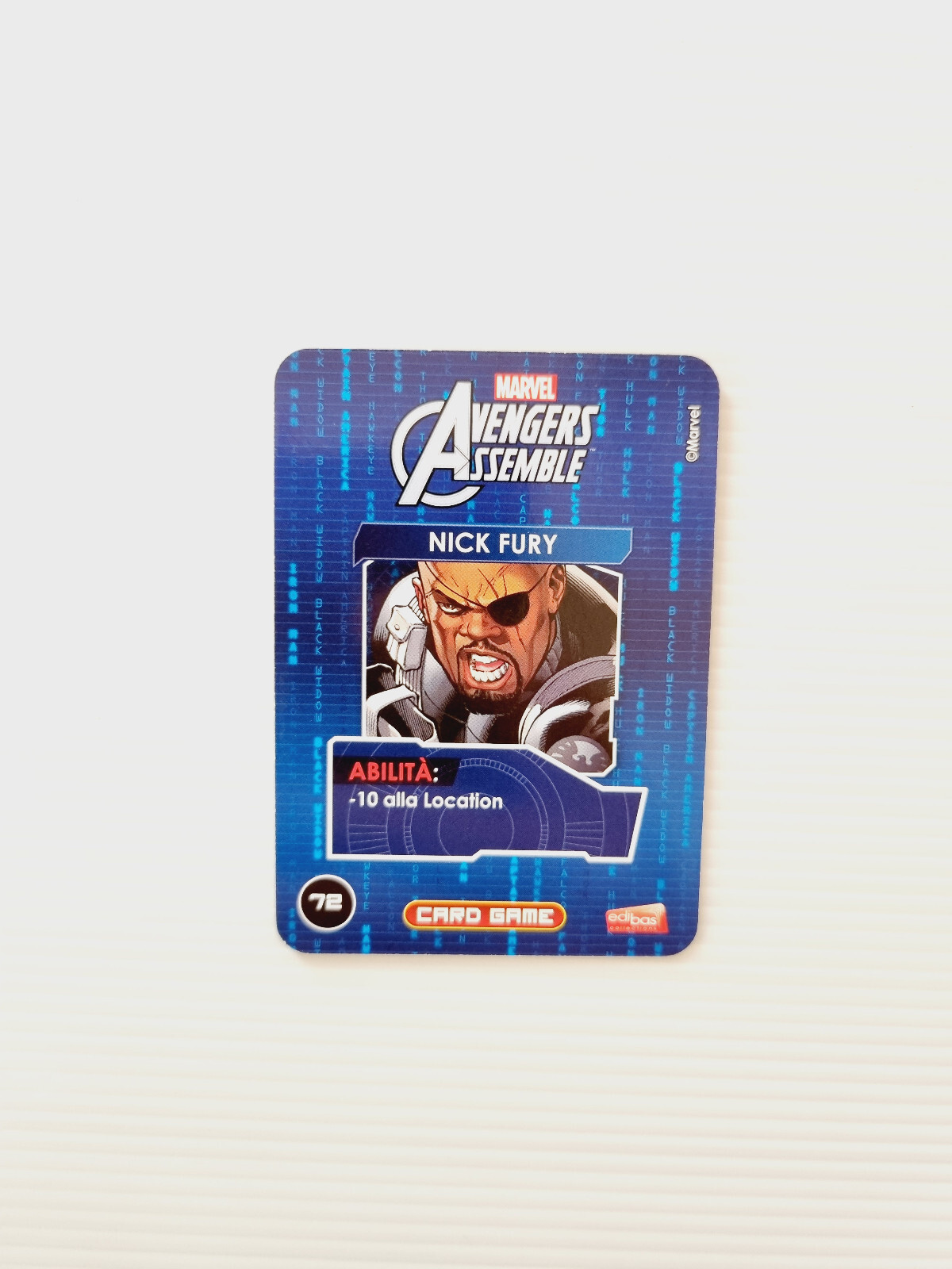 Nick Fury Edibas Card Game N.72 Marvel Avengers Assemble Lamincards ...