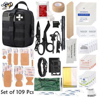 109Pc First Aid Kit For Tactical Emergency Trauma Military Survival ...