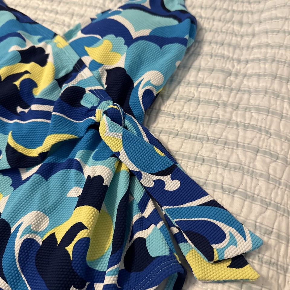 Tommy Bahama Swirl Tide Wrap Front Underwire One-Piece Swimsuit Size 10 ...