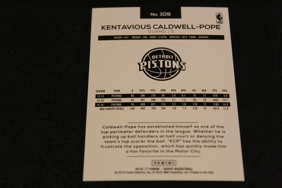 2016-17 Kentavious Caldwell-Pope NBA Hoops Card | eBay