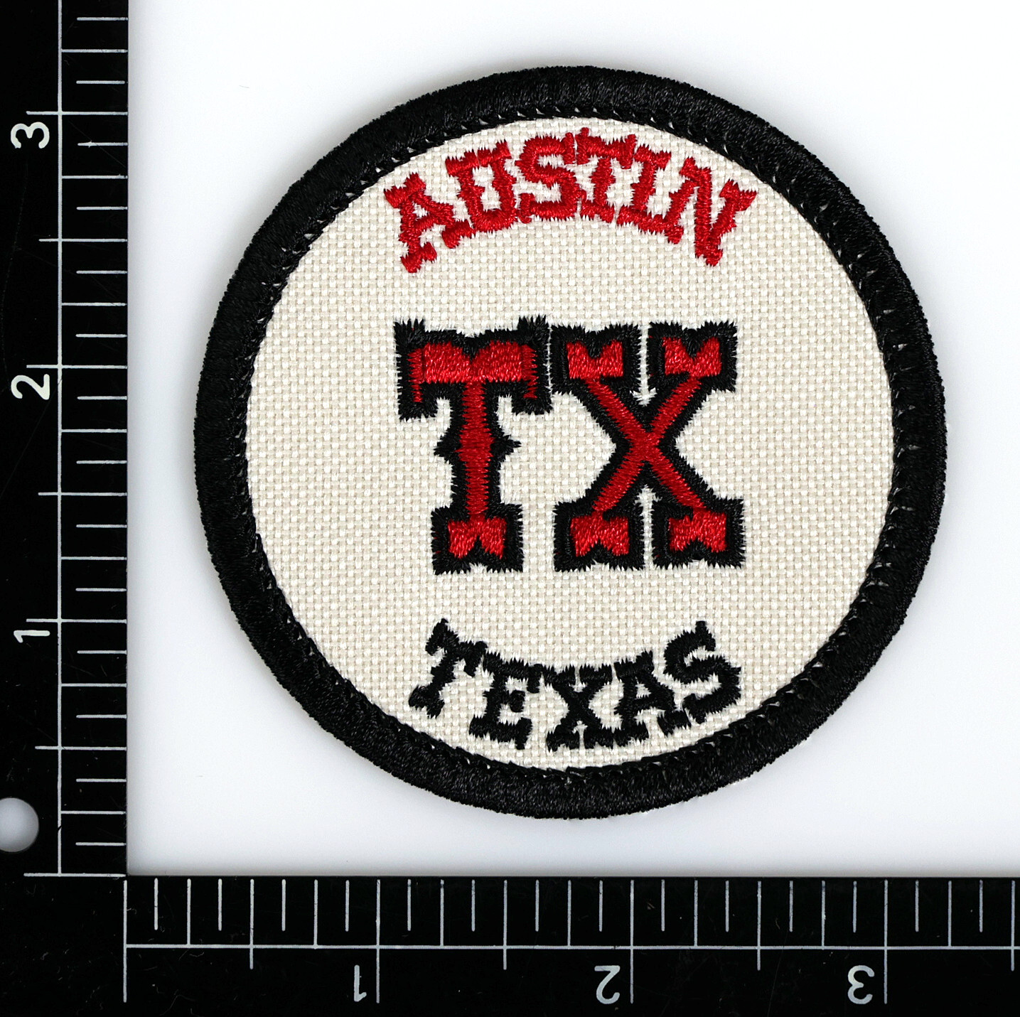 Austin Texas Embroidered Patch Natural/Black Iron-On Sew-On Backpack Hat Jacket | eBay