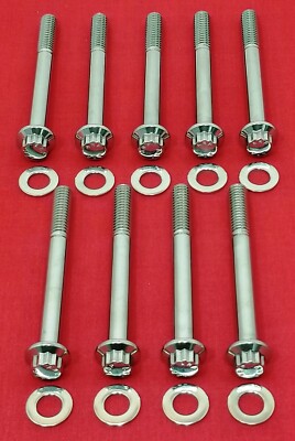 HARLEY 1999-2017 DYNA ARP GRADE 8 12PT POLISHED STAINLESS ENGINE CASE ...