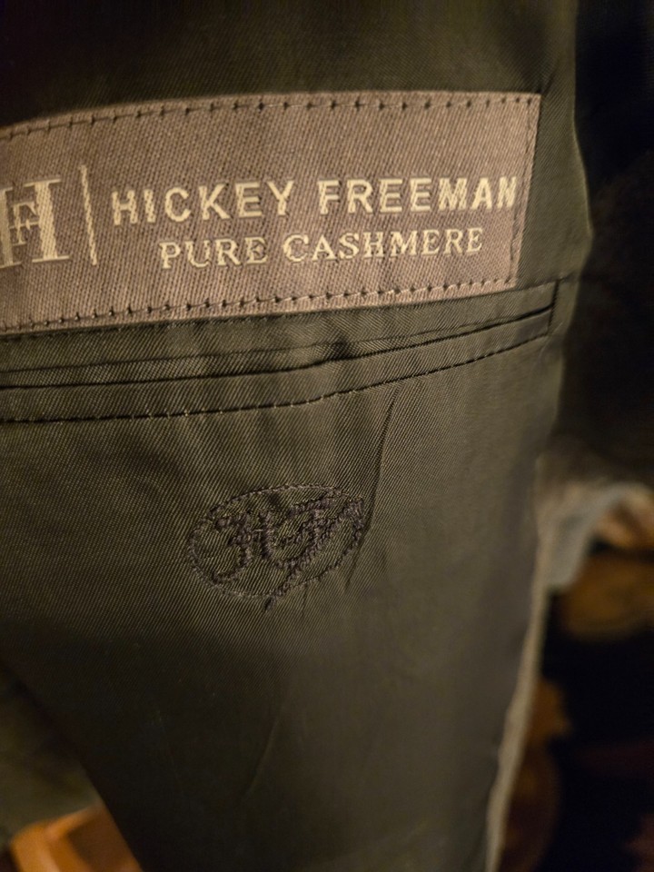 Hickey Freeman 100% Cashmere Windowpane Check Sport Coat, Size 46 Long ...