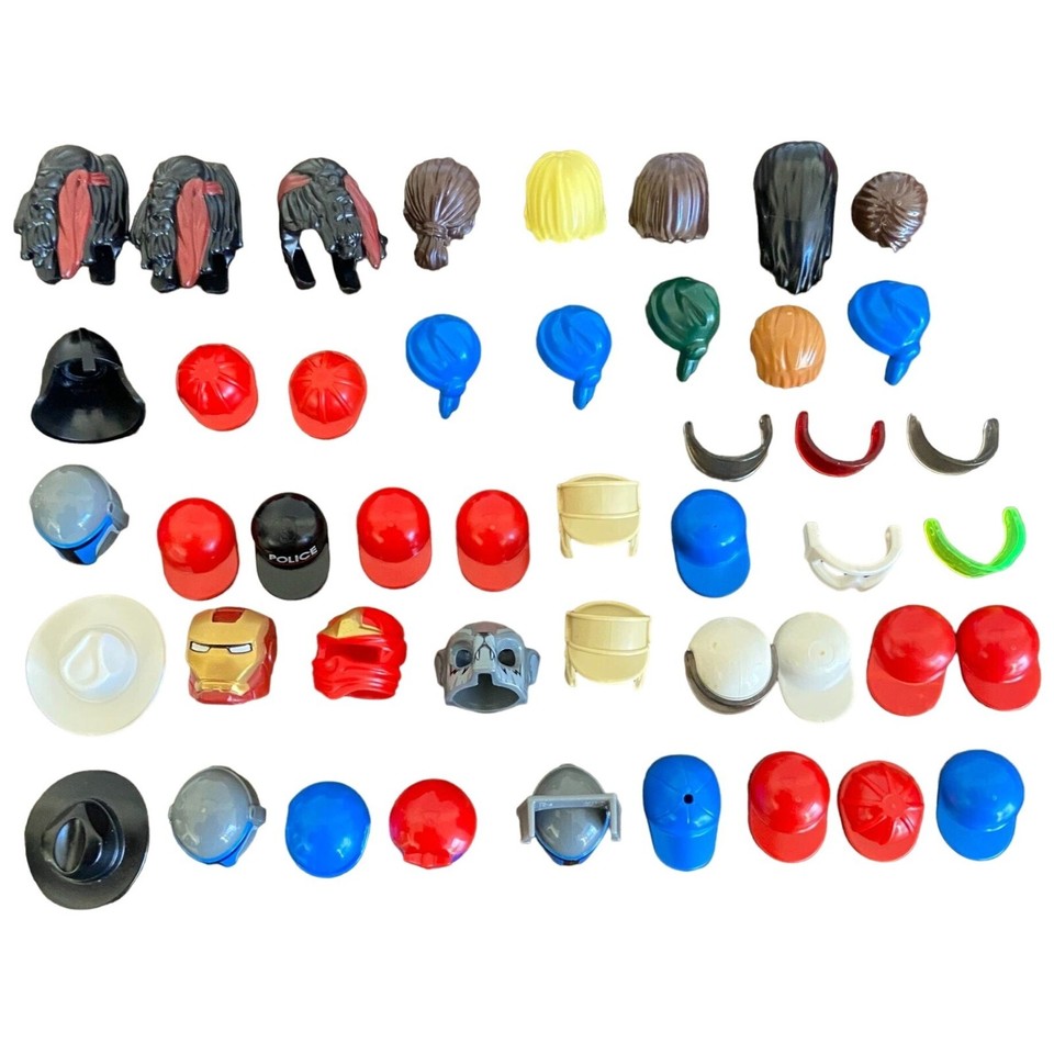Lego 45 Pieces: Hats Helmets Wigs Crowns Star Wars Harry Potter Batman ...