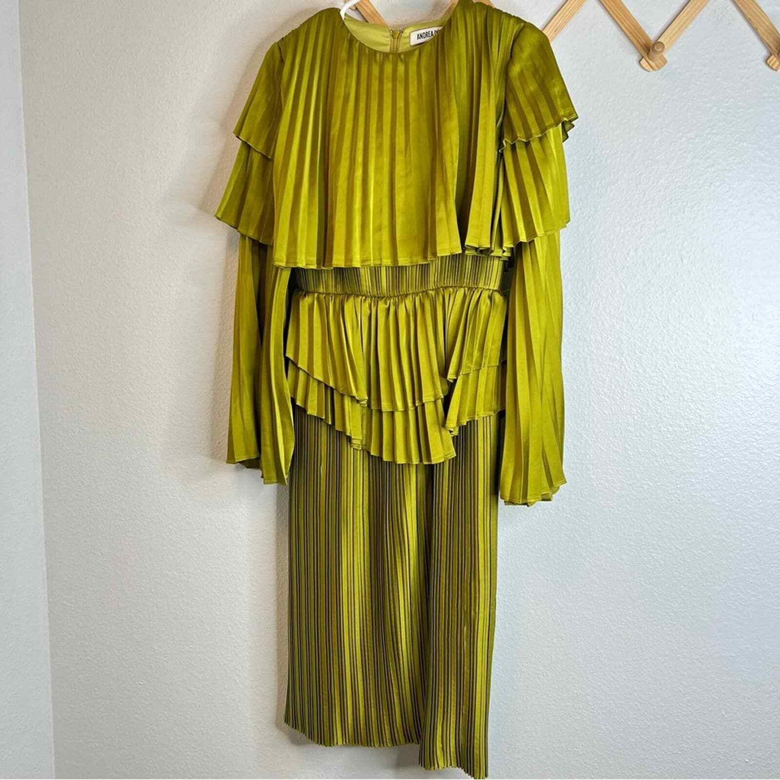 Andrea Iyamah Raffle Pleated Satin Formal Dress - Gem