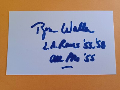 Ron Waller (d. 2018) Signed Index Card - Rams, Chargers, Maryland - D ...