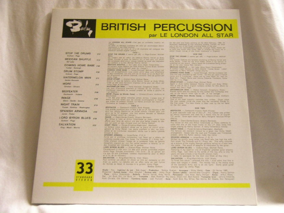 LONDON ALL STAR British Percussion JIMMY PAGE John McLaughlin Ronnie ...