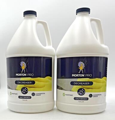 Morton Pro Salt-Based Degreaser Nontoxic Commercial Grade Gallon-2 Pack ...
