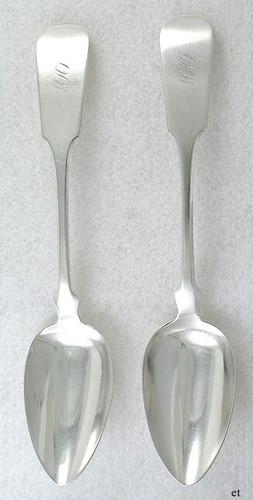2 Wonderful Antique American Coin Silver Serving Spoons 1835 | eBay
