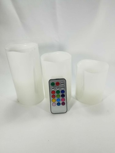 Set of 3 Color Changing LED Candles with 18 Key Remote | eBay