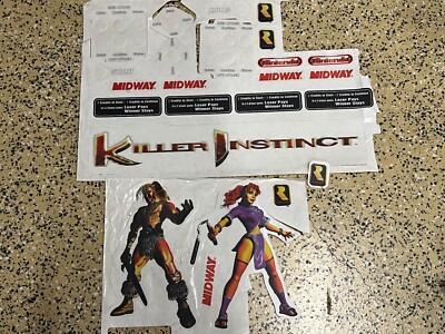 NOS Midway KILLER INSTINCT joystick/button labels and misc stickers | eBay