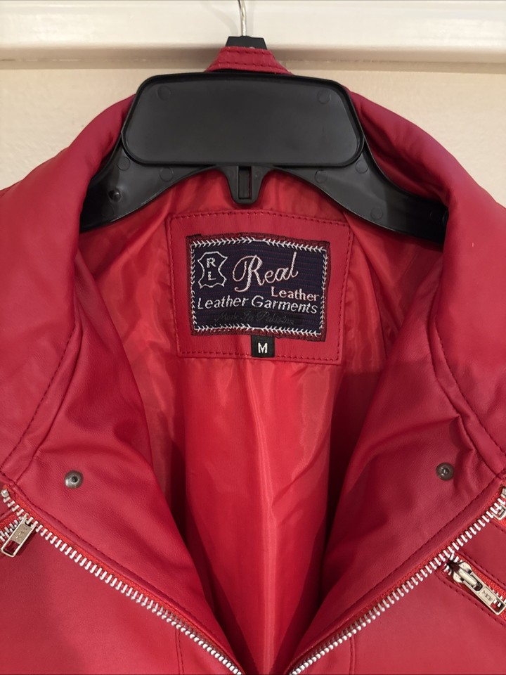 Michael Jackson Beat It Real Red Leather Jacket Thriller Greaser Size Medium | eBay