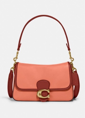COACH Tabby Colorblock Soft Leather Shoulder Bag C5261, Metal Logo ...