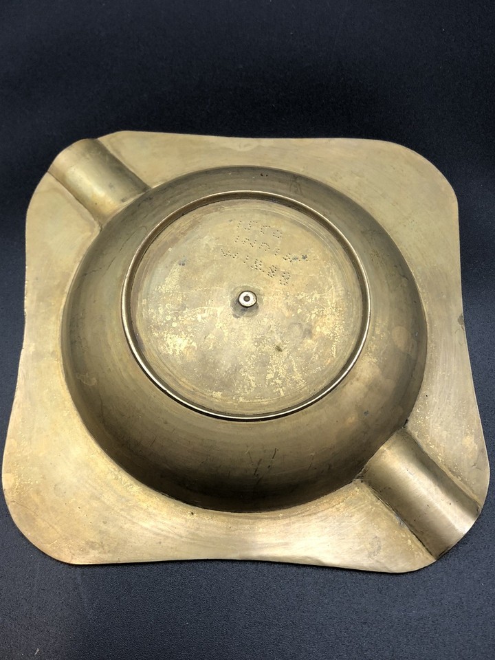 Vintage Solid Brass Engraved Floral Pattern Ashtray Coin/Trinket Dish ...