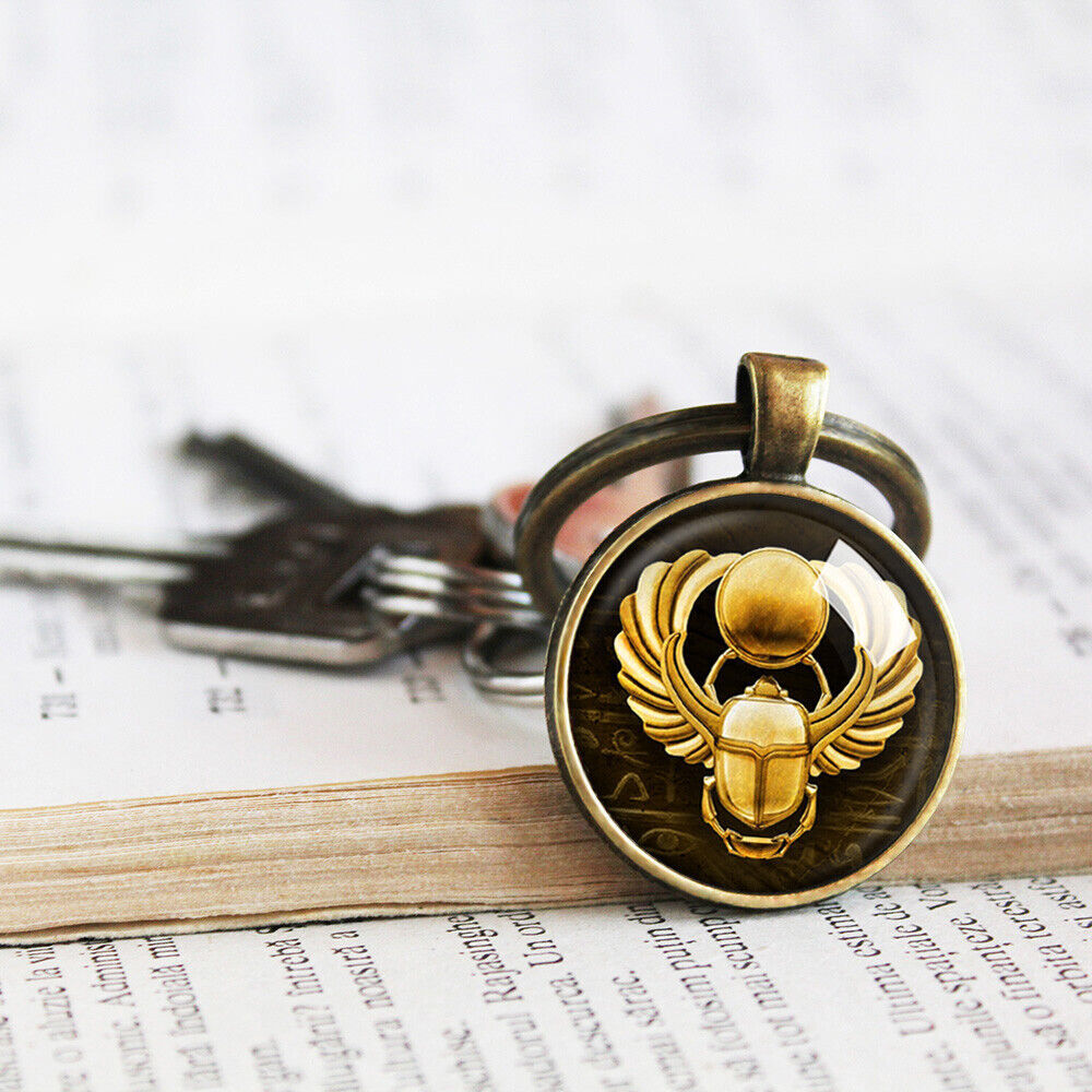 Egyptian Scarab Beetle Keychain, Ancient Egypt KeyRing, Egyptian Beatle ...