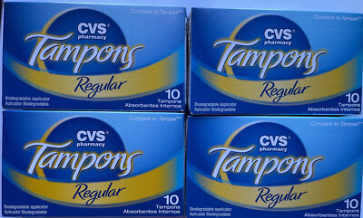 A lot of 40 CVS Flushable Tampons Super Absorbency Fresh Sent Durable ...