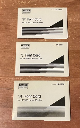 TANDY COMPUTER PRODUCTS- Font Cards - (F,L,N) - For LP-950 Laser ...