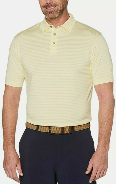 PGA Tour Mens Yellow Striped Short Sleeve Golf Polo Shirt XXL BHFO 7486 ...