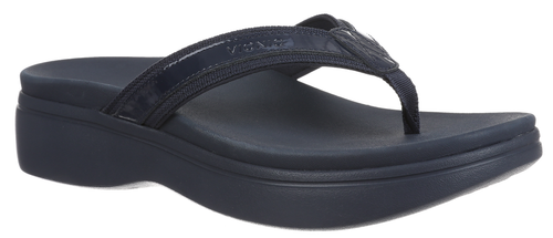 Vionic High Tide II Toe Post Navy Patent Leather Sandal Women's sizes 5 ...