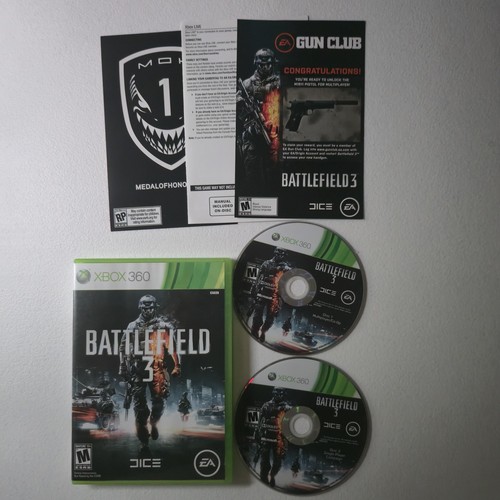Battlefield 3 Xbox 360 Video Game Complete CIB 2 Discs Case Manual ...