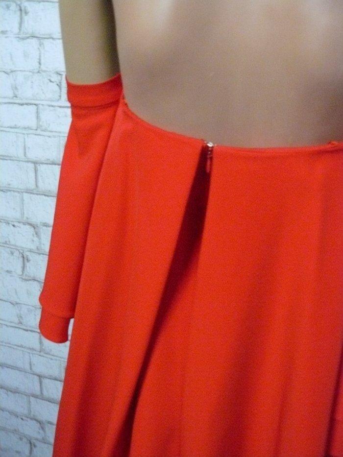 $435 Milly Tomato Red Crepe Off Shoulder Mila Ruffle Dress 8 NEW M549 ...