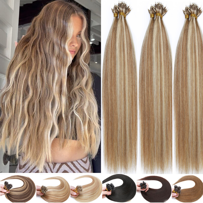 Thick Nano Ring Link Hair Extensions Remy Human Hair Nano Beads ...