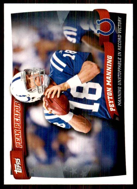 2010 Topps - Peak Performance #PP6 Peyton Manning for sale online | eBay