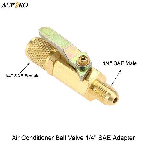 Air Conditioner Ball Valve 1/4" SAE Adapter, Straight Shut-Off Valve ...