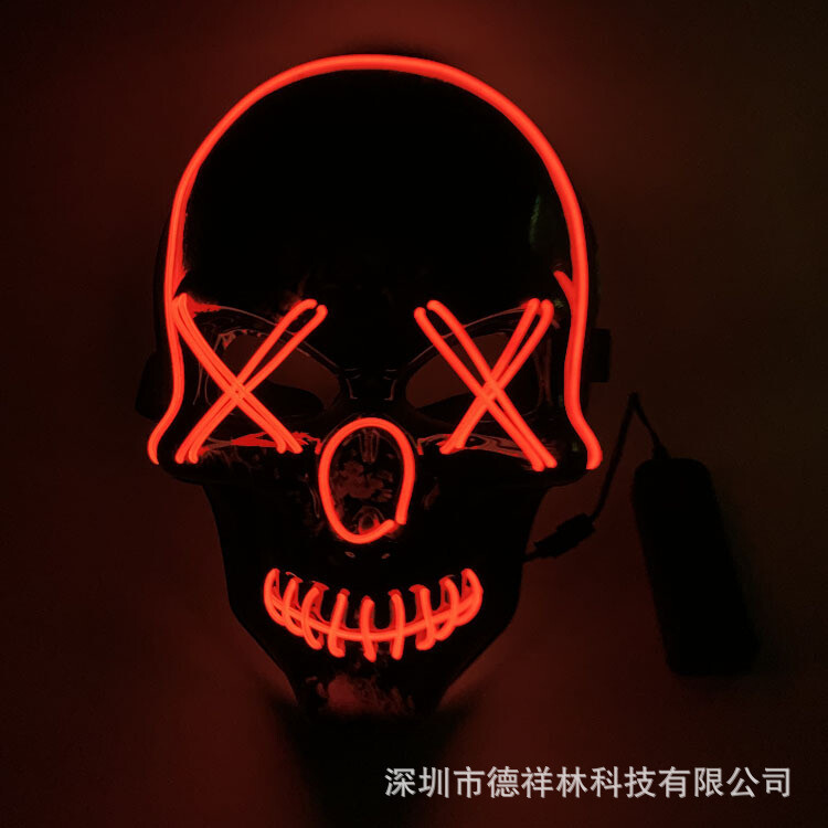 Neon Stitches Halloween Mask LED Light Up Costume Party Purge Rave ...