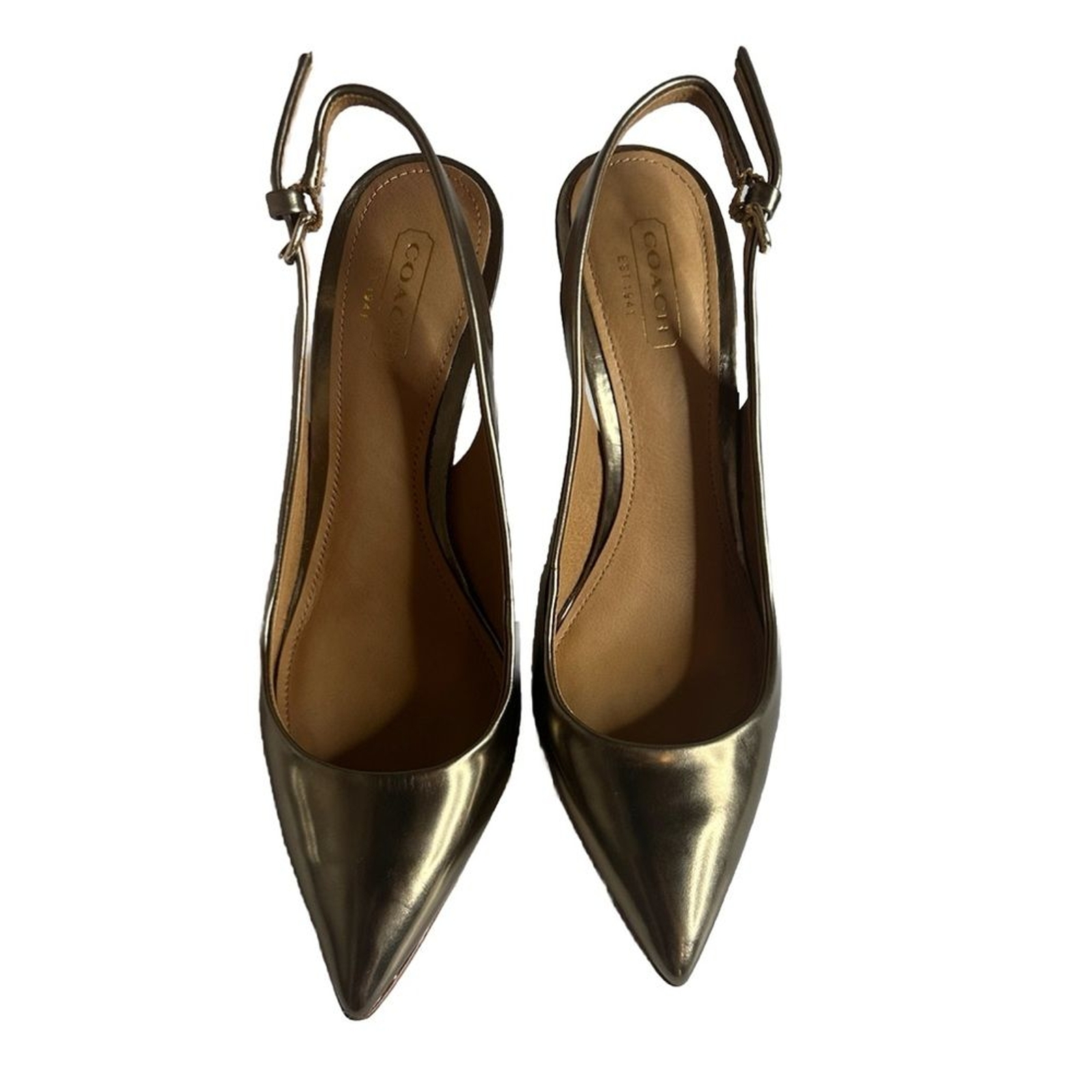 COACH Women’s Bronze Metallic Kitten Heels SZ 7 - Gem