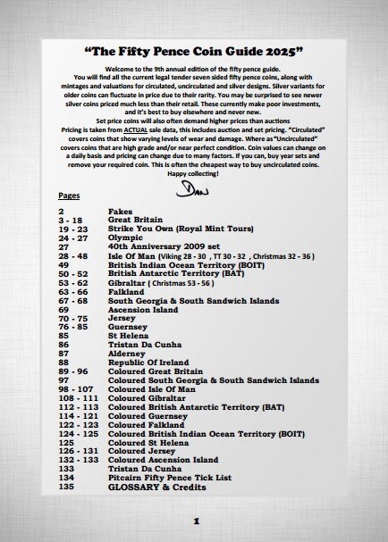 The Fifty Pence Guide 2025, 50p Price Guide Book Kew, Salmon, Christmas ...