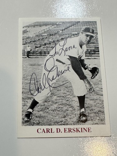 Carl Erskine Rehab Center Autograph Baseball Card Alex Stern Collection ...