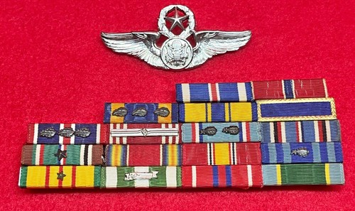 Air Force USAF Ribbon Rack WWII B-17 Wings Flying Cross Vietnam Star ...