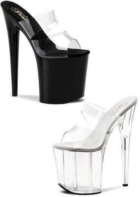 Pleaser FLAMINGO-802 8 Inch Heel Two Band Platform Slide | eBay