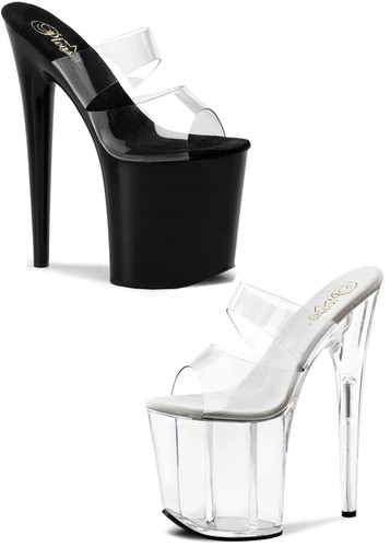 Pleaser FLAMINGO-802 8 Inch Heel Two Band Platform Slide | eBay