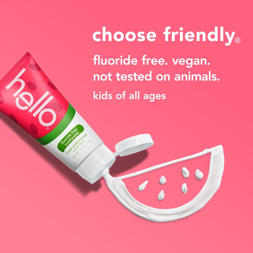 Natural Watermelon Flavor Baby Kids Fluoride Free Toothpaste, Vegan ...