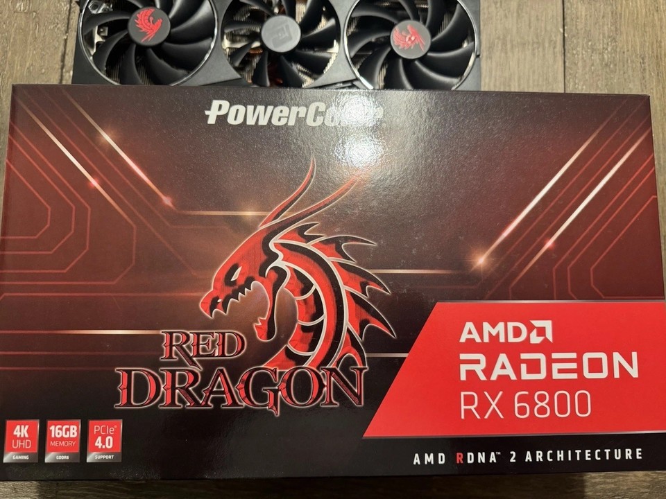 PowerColor Red Dragon AMD Radeon RX 6800 OC 16GB GDDR6 Graphic Card GPU ...
