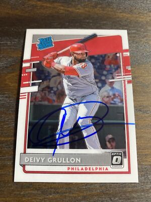 2020 Donruss Optic Rated Rookie Deivy Grullon #73 Phillies Signed ...