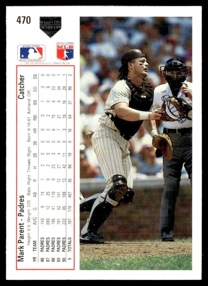 1991 Upper Deck Mark Parent San Diego Padres #470 | eBay