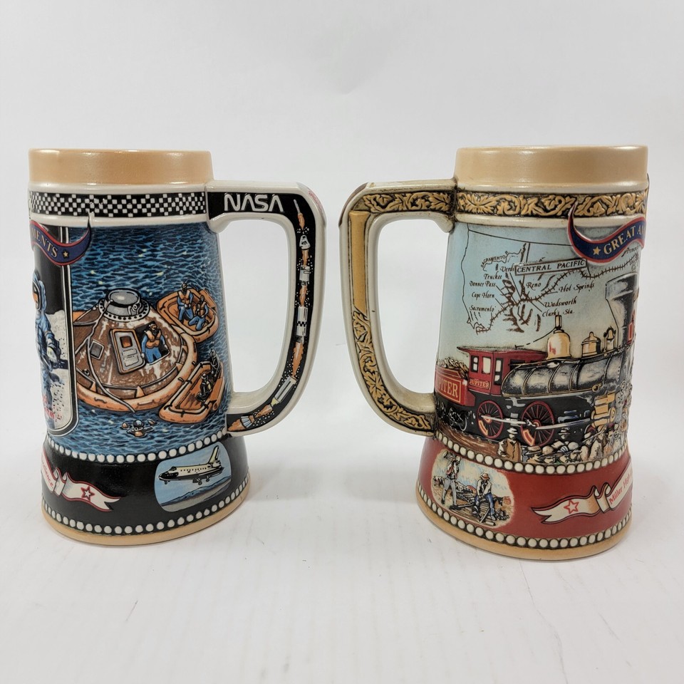 Miller High Life Great American Achievements BEER Steins LOT OF 4 | eBay