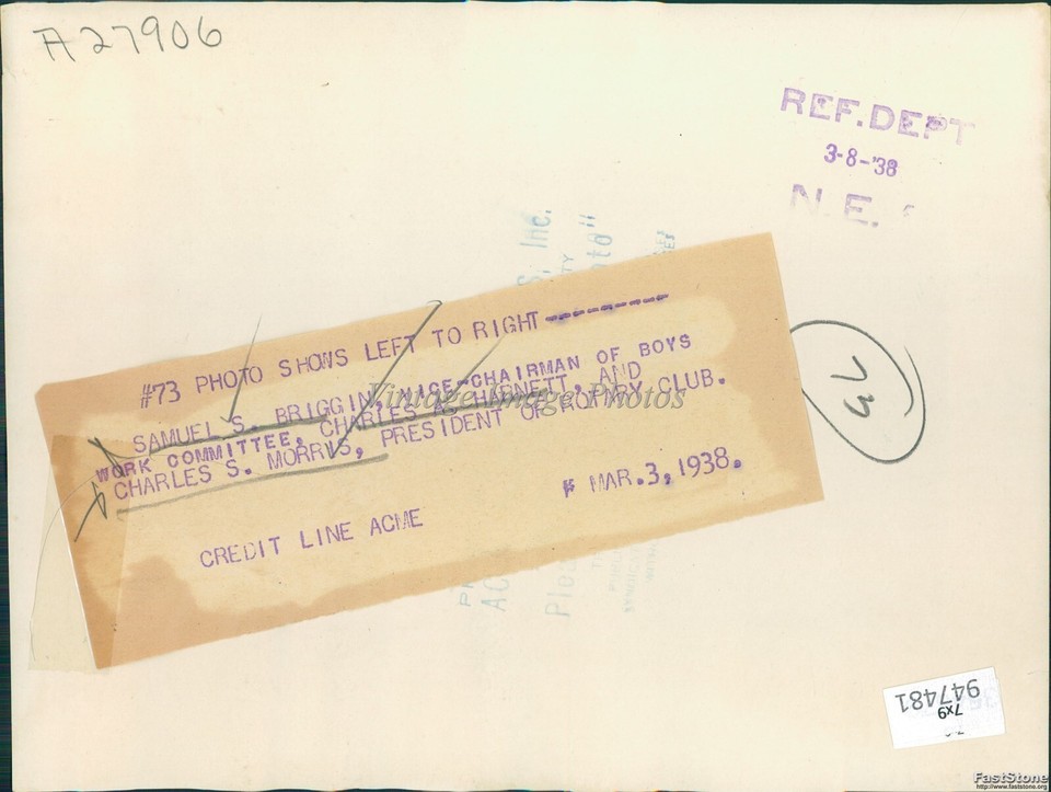 1938 Samuel Briggin Charless Harnett Charles Morris Rotary Club ...