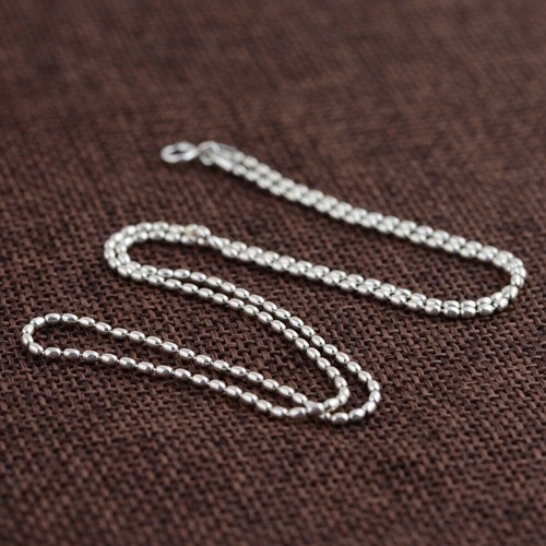 2mm Beaded Chain Men Women 925 Sterling Silver 40 - 60 cm Necklace ...