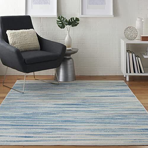 Jubilant Modern Coastal Blue Area Rug 4' X 6 | eBay