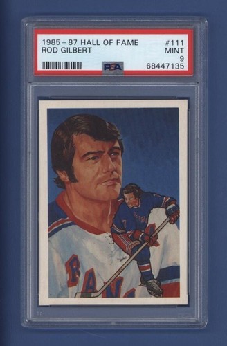 1985-87 Hall of Fame Cards #111 ROD GILBERT PSA 9 MINT New York Rangers ...