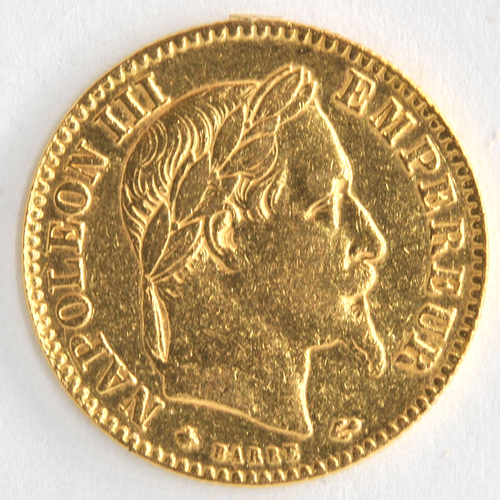France 10 Francs Ruler Napoleon III .900 Fine Gold Coin Random Year KM ...