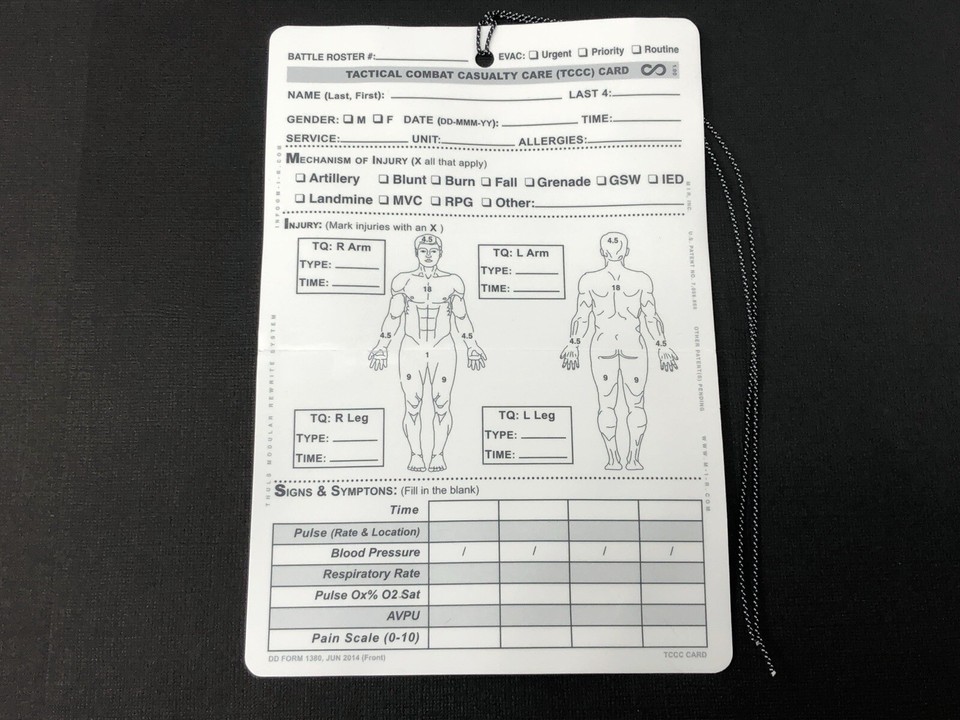 Tactical Combat Casualty Care Cards TCCC IFAK EMS (10 Pack) | eBay