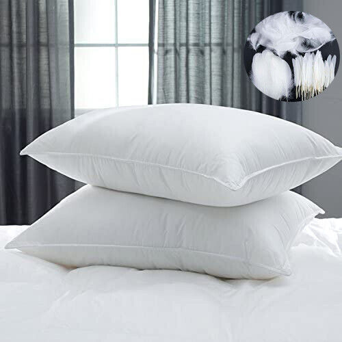 Duck Feather & Down Pillows Extra Filled Pillow,100% Cotton cover, Pack ...