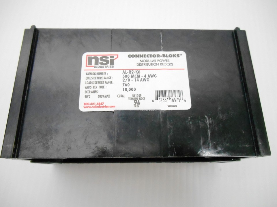 Nsi Al-R8-K6 Power Distribution Connector Block 500MCM-4AWG | eBay