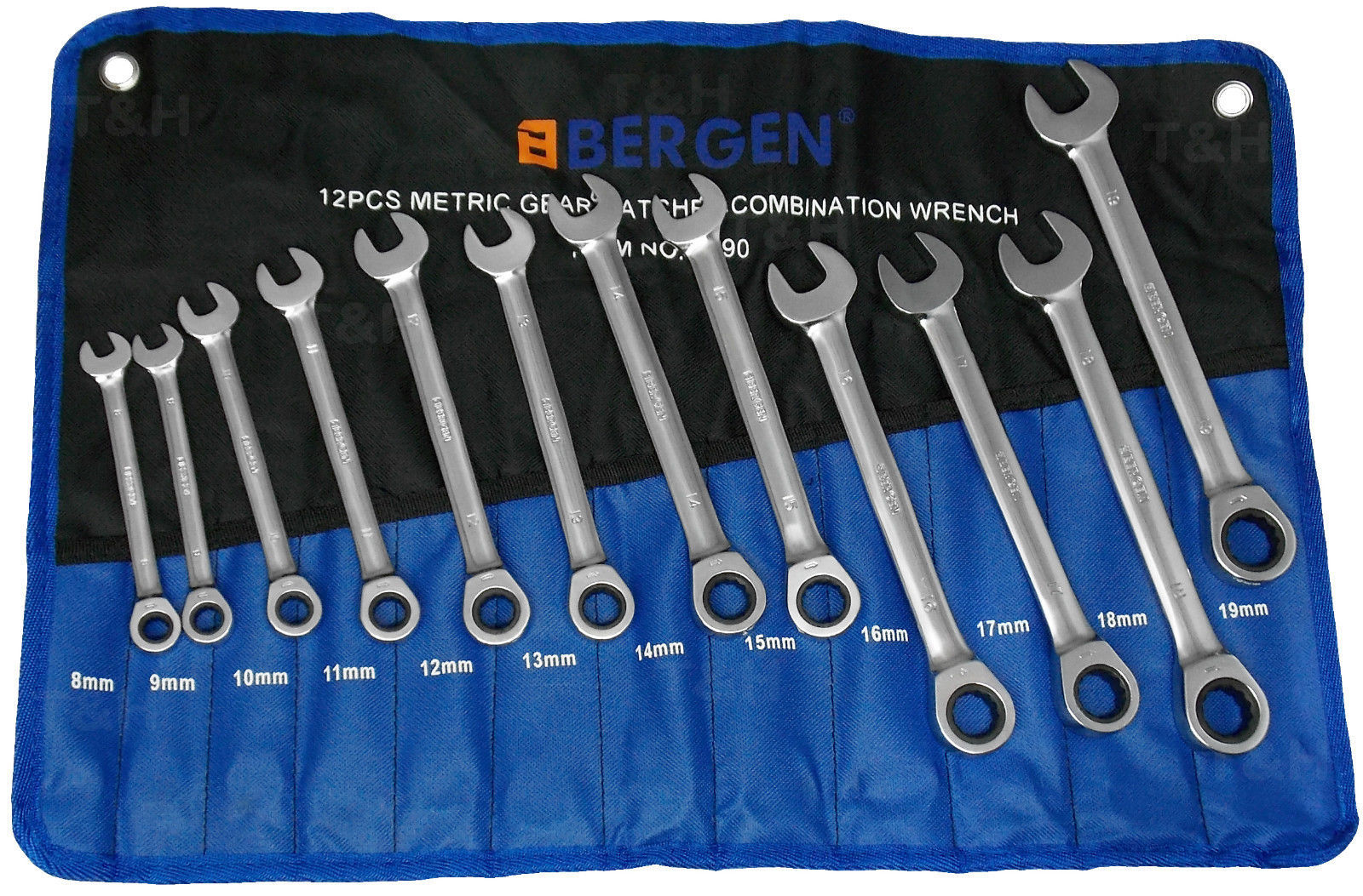 BERGEN Ratchet Spanners 12pc Combination Ratchet Wrench/Spanner Tool ...